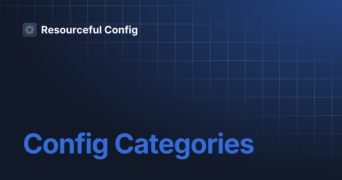 Config Categories | Resourceful Config