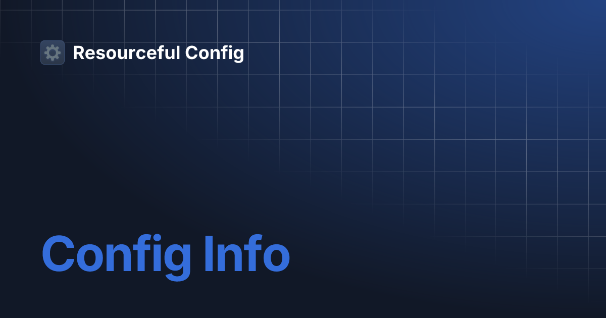 Config Info | Resourceful Config